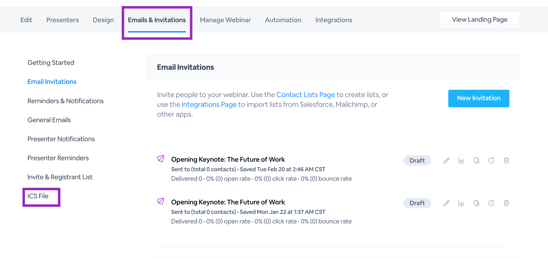 How do I send an invitation ICS file that appears as a request on the ...
