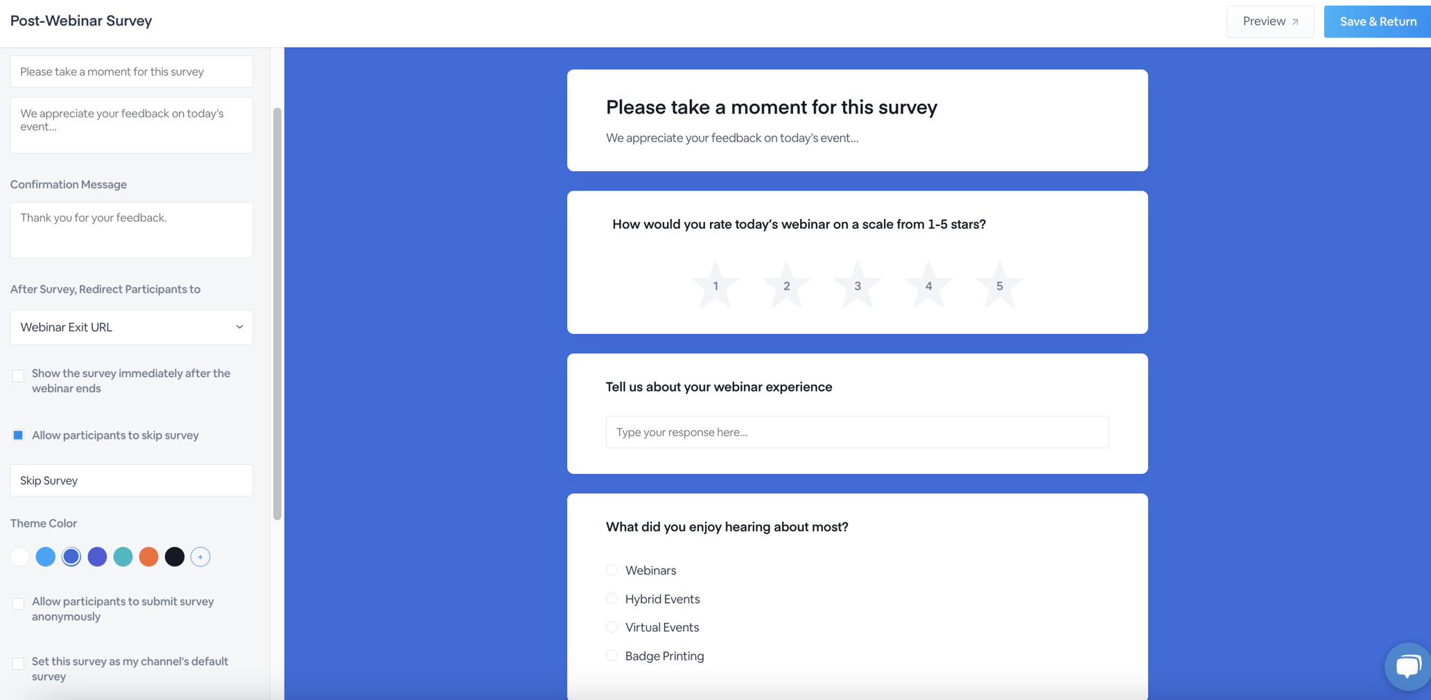 How to Add a Post Event Webinar Survey