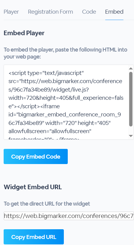 How To Embed BigMarker widgets in your Website