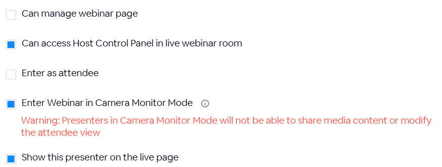 Use Camera Monitor Mode to inspect your live sessions
