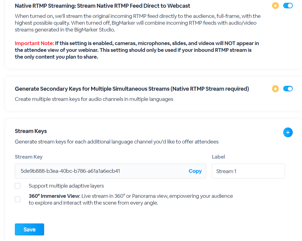 RTMP Streaming - Inbound and Outbound to and from BigMarker