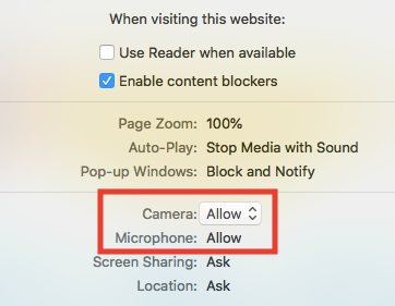Make sure the browser has allowed access to your devices if camera or ...