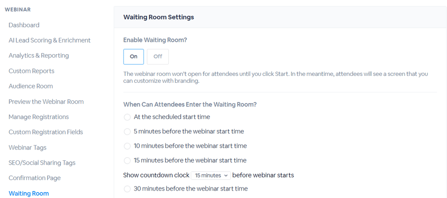 How to Set Up the Waiting Room